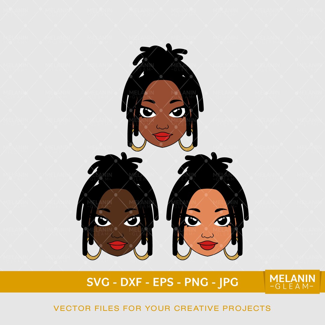 Dreadlocks Woman | Digital SVG - DXF - EPS - Png - Jpg | Melanin, Black ...