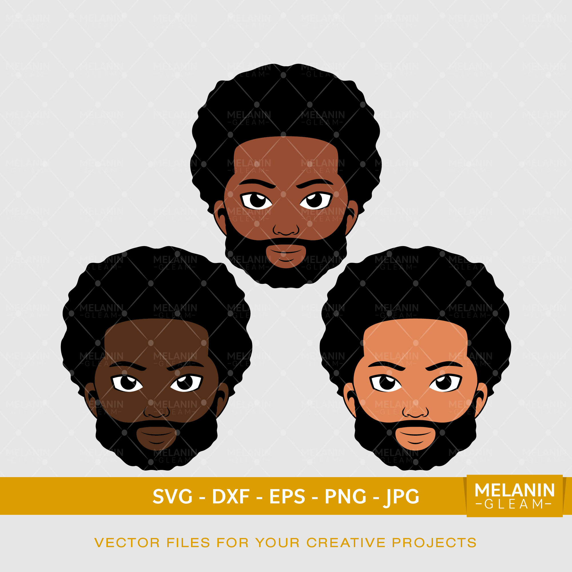 Afro Man | Digital SVG - DXF - EPS - Png - Jpg | Melanin, Peekaboo Boy ...