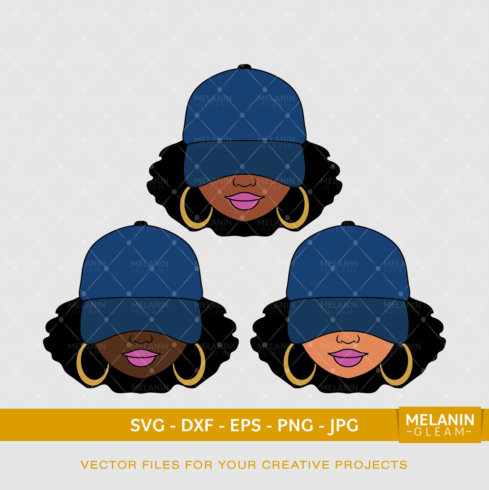 Afro Woman Cap Low Digital Svg Dxf Eps Png Etsy