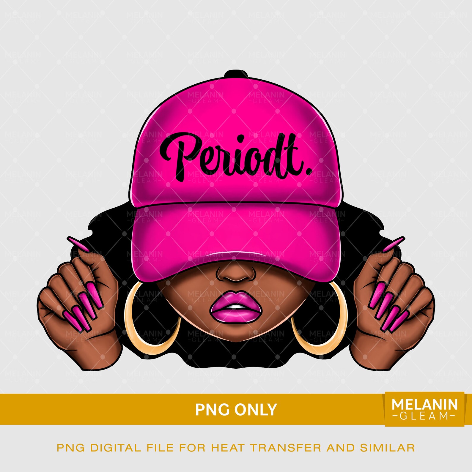 Periodt Woman Cap 4, Melanin, Black Woman Png, Afro Woman Png, Black ...