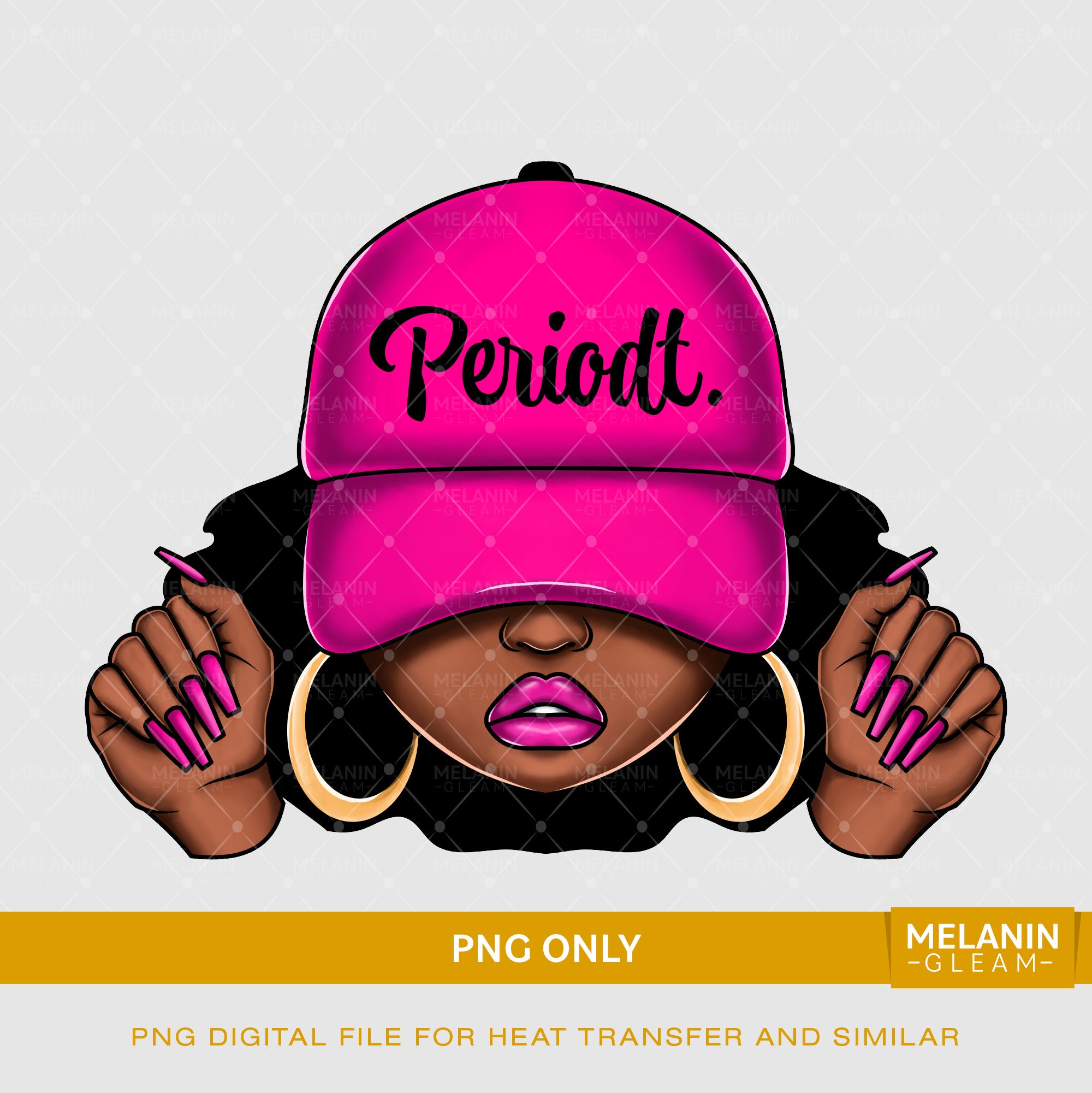 Periodt Woman Cap 4, Melanin, Black Woman Png, Afro Woman Png, Black ...