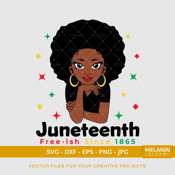 Juneteenth Woman Digital SVG DXF EPS Png Jpg | Etsy