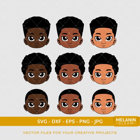 Boy Face Bundle Digital SVG DXF EPS Png Jpg | Etsy