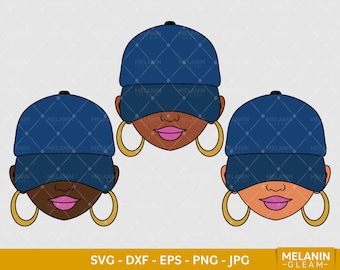 Afro Woman Cap Low Digital SVG DXF EPS Png Jpg - Etsy