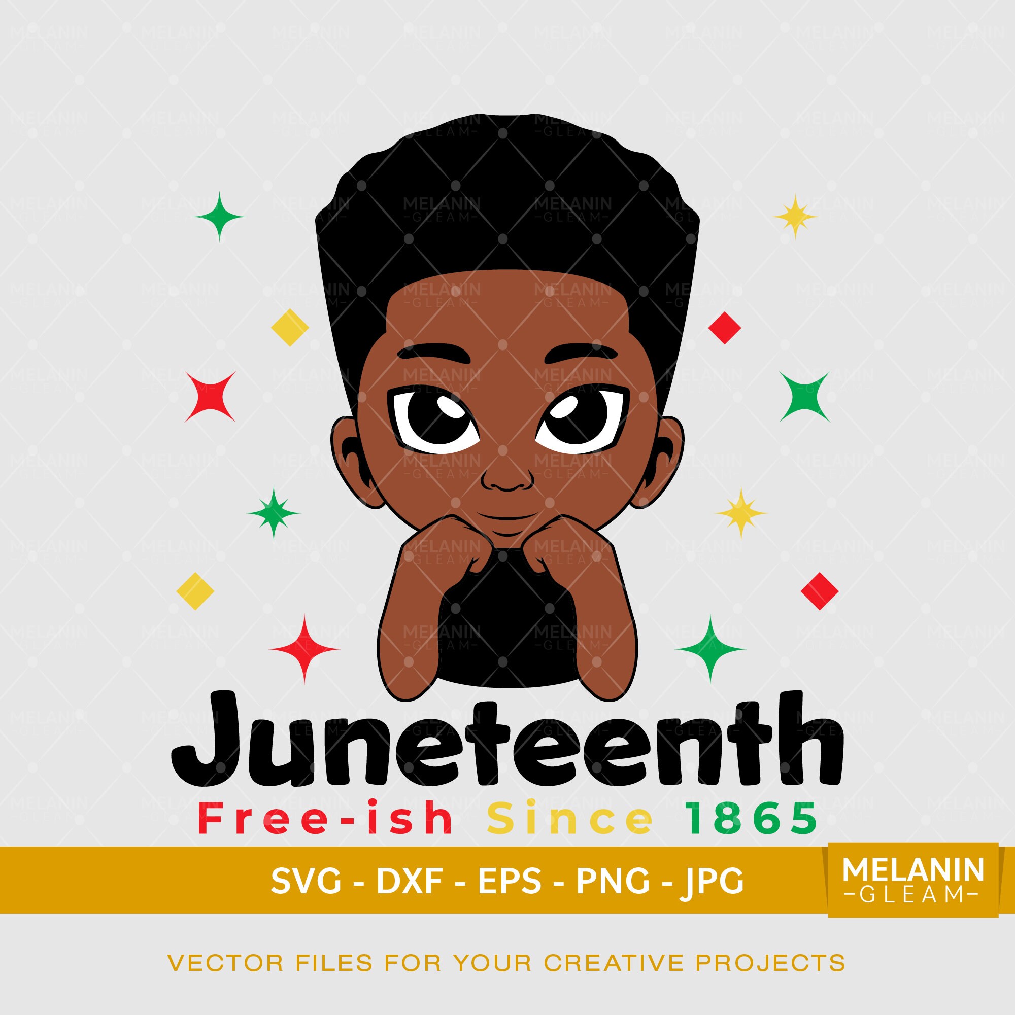 Juneteenth Boy Digital SVG DXF EPS Png Jpg - Etsy