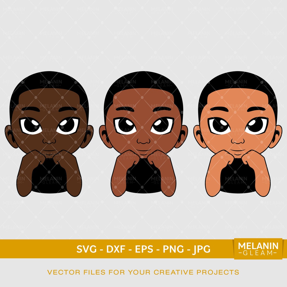 Cute Boy Digital SVG DXF EPS Png Jpg Melanin - Etsy