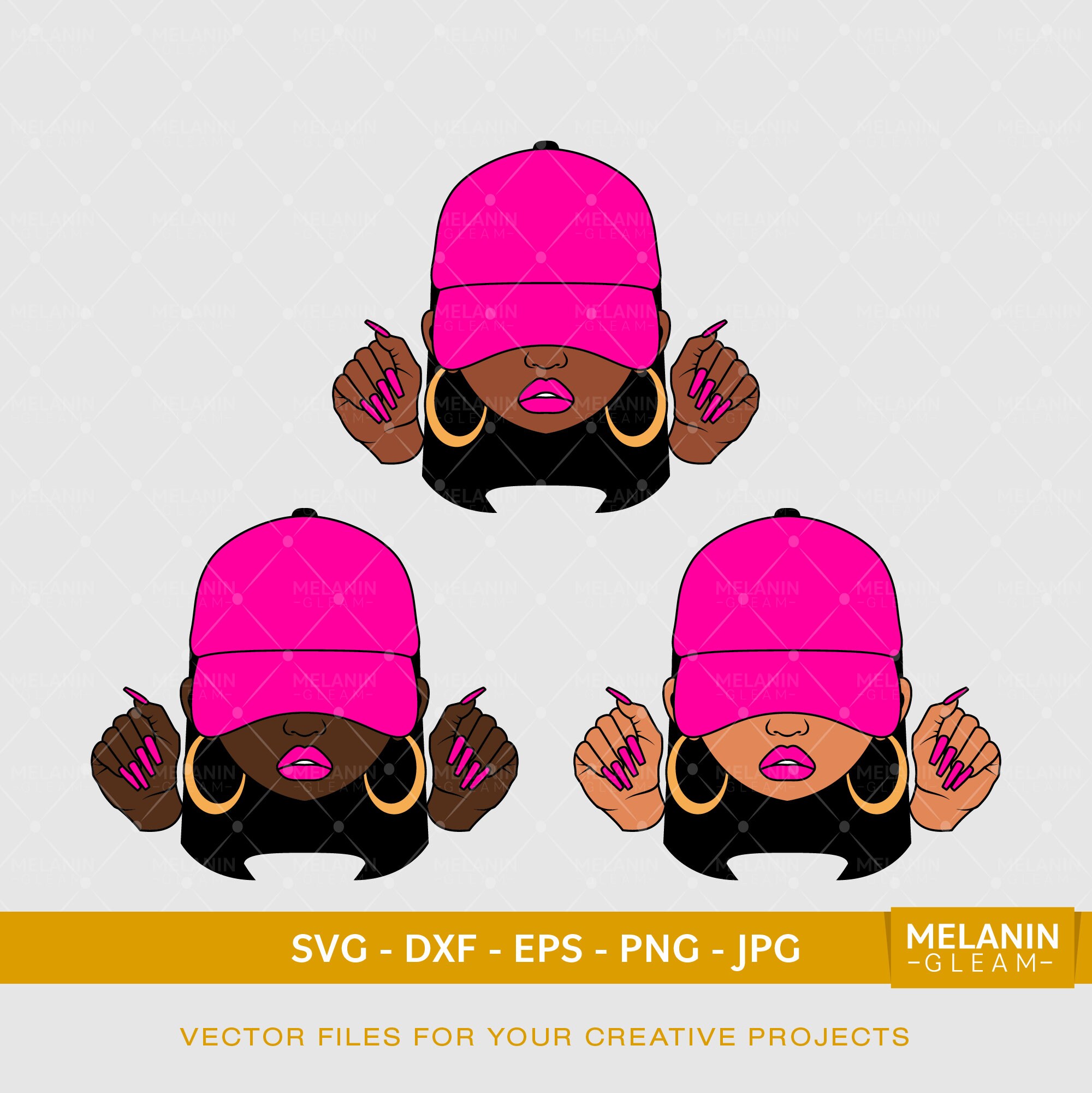 Periodt Woman Cap 3 Melanin Svg Black Woman Svg Afro Woman Etsy
