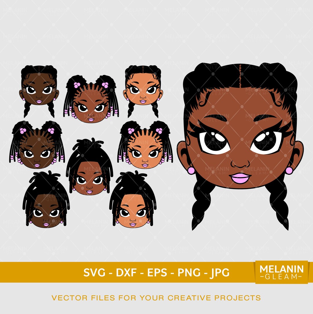 Braid Girl Bundle, Melanin Svg, Peekaboo Girl, Afro Woman, Black Girl ...