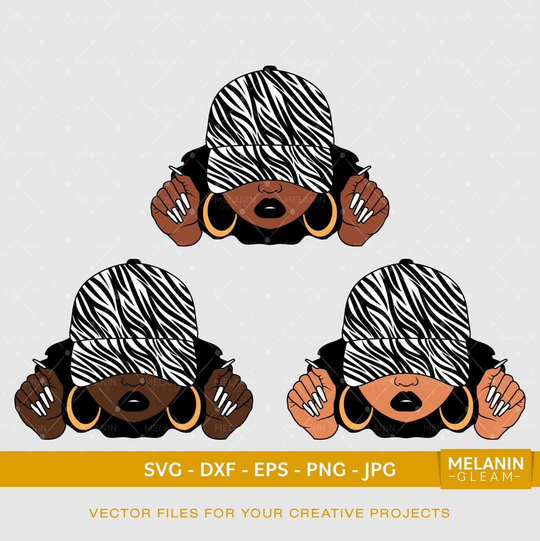 Periodt Woman Zebra Cap Melanin Black Woman Svg Afro Woman Svg