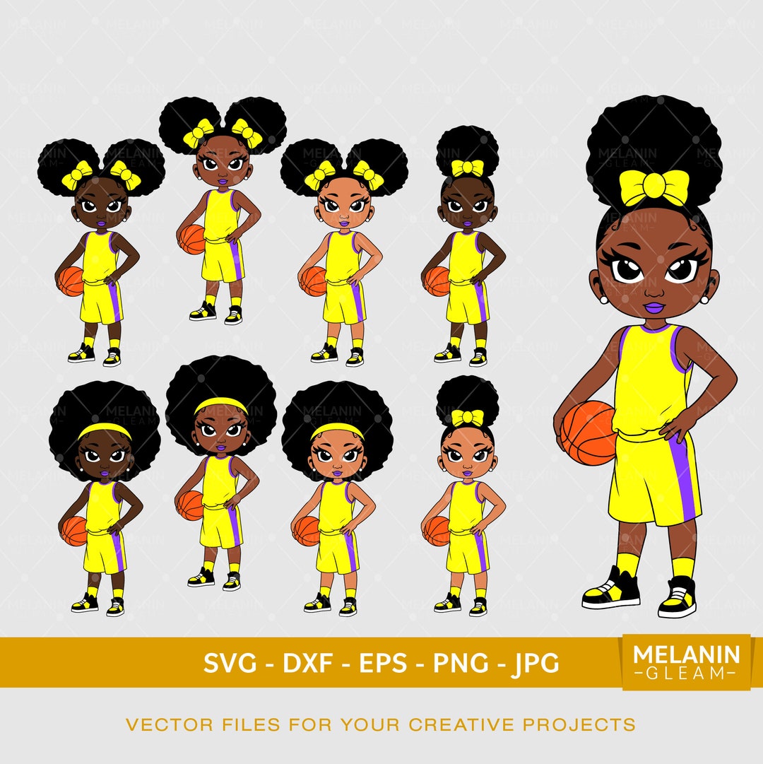 Basketball Girl Bundle | Digital SVG - DXF - EPS - Png - Jpg | Melanin ...
