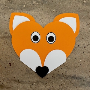 Valentine's Day Fox Heart Craft Kit--cardstock Paper Craft for Kids - Etsy