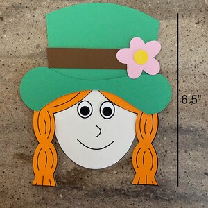 St. Patrick's Day Day Girl Leprechaun Craft Kit--cardstock Paper Craft ...