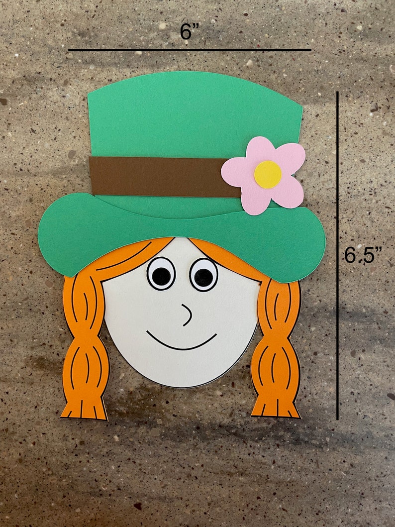 St. Patrick's Day Day Girl Leprechaun Craft Kit--cardstock Paper Craft ...