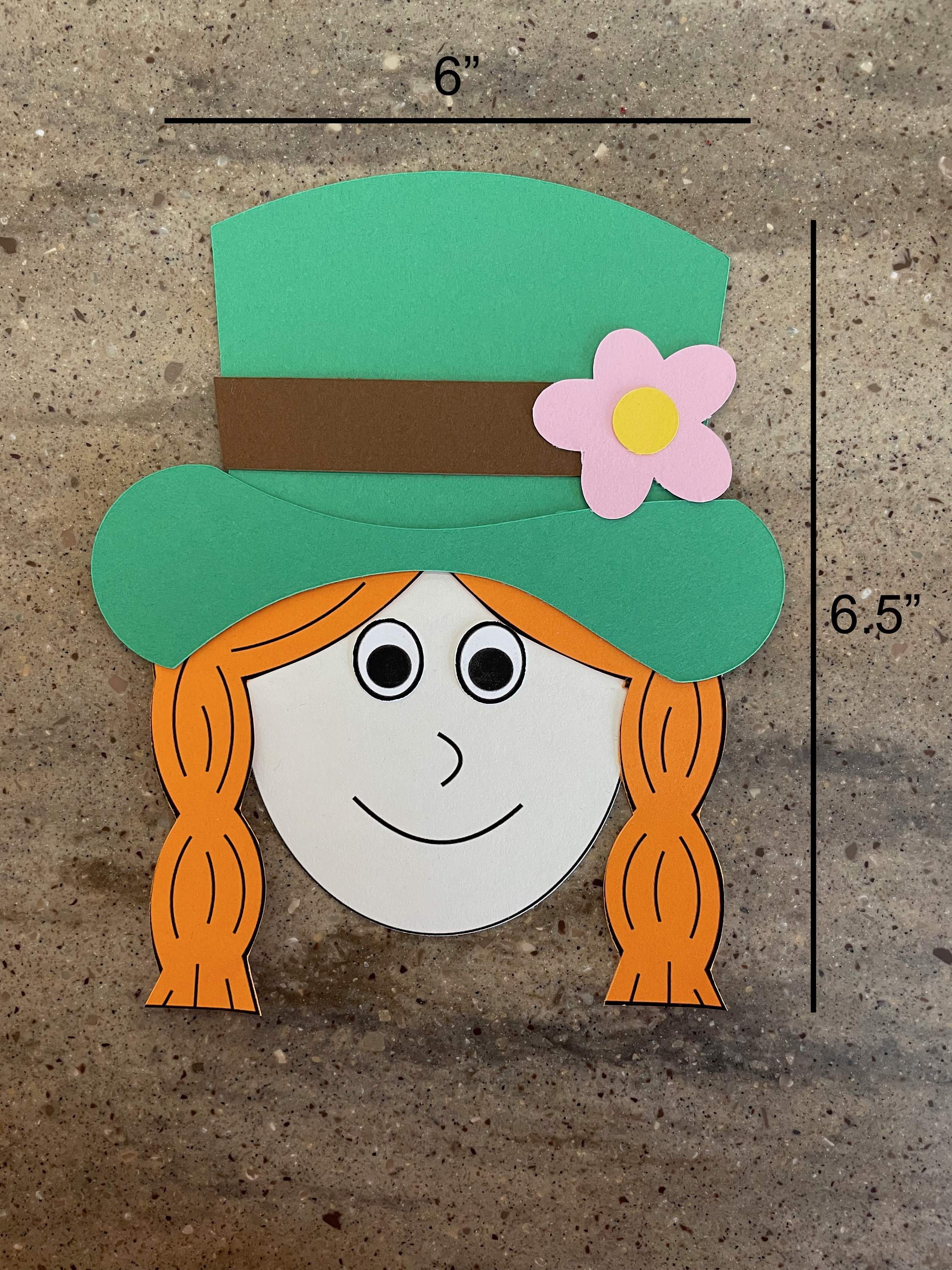 St. Patrick's Day Day Girl Leprechaun Craft Kit--cardstock Paper Craft ...