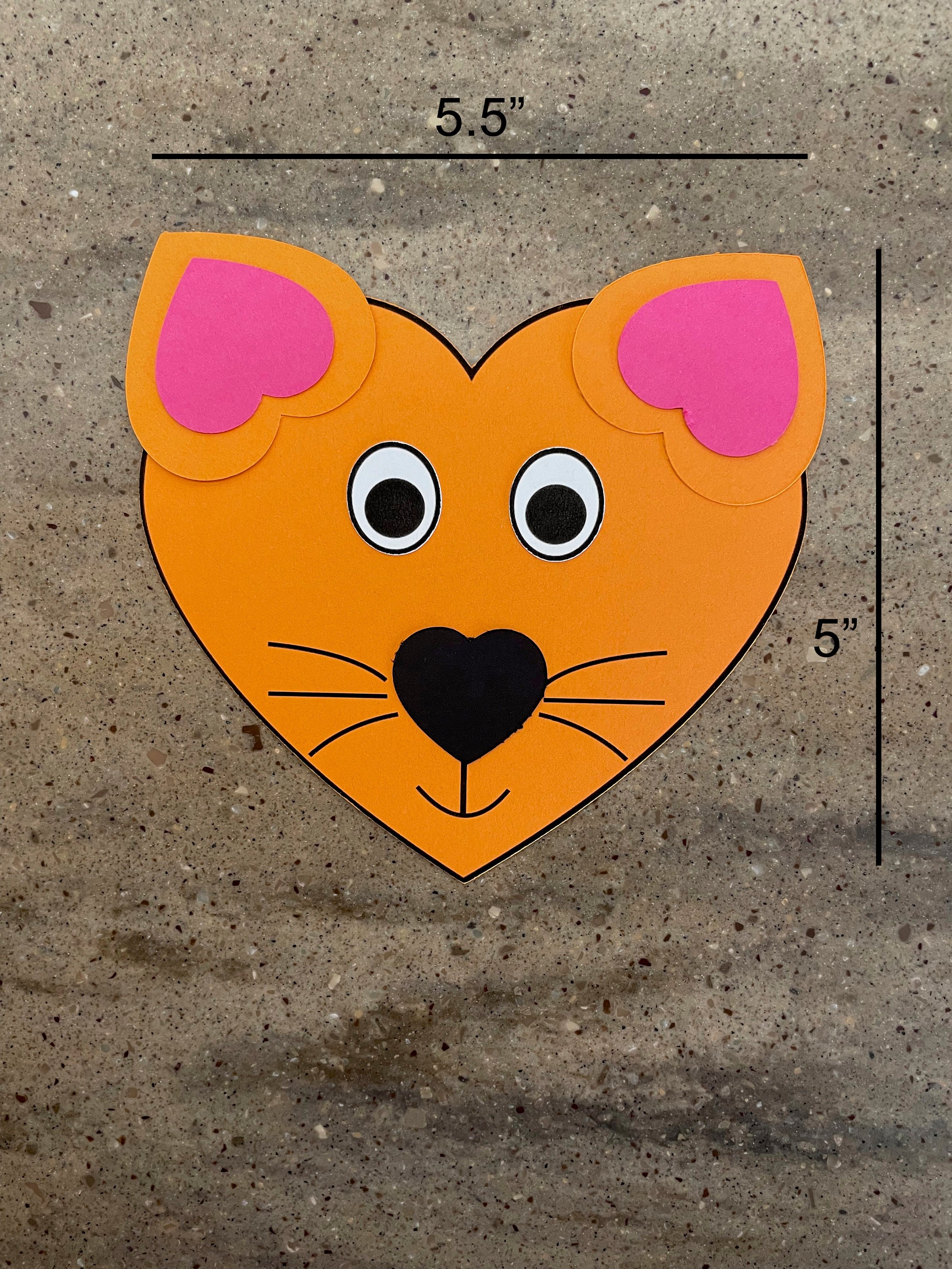 Valentine's Day Cat Heart Craft Kit--cardstock Paper Craft for Kids - Etsy