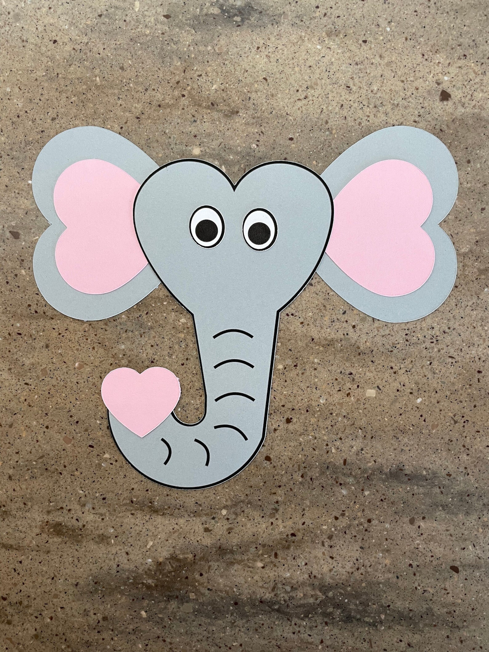 Valentine's Day Elephant Heart Craft Kit--cardstock Paper Craft for ...