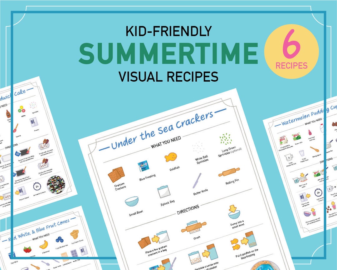 Summer Visual Recipes for Kids - Etsy