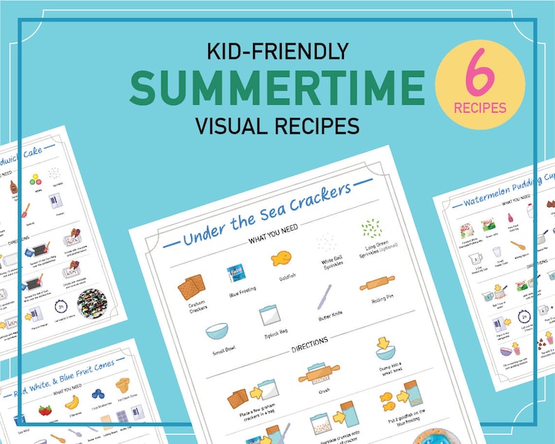 Summer Visual Recipes for Kids - Etsy