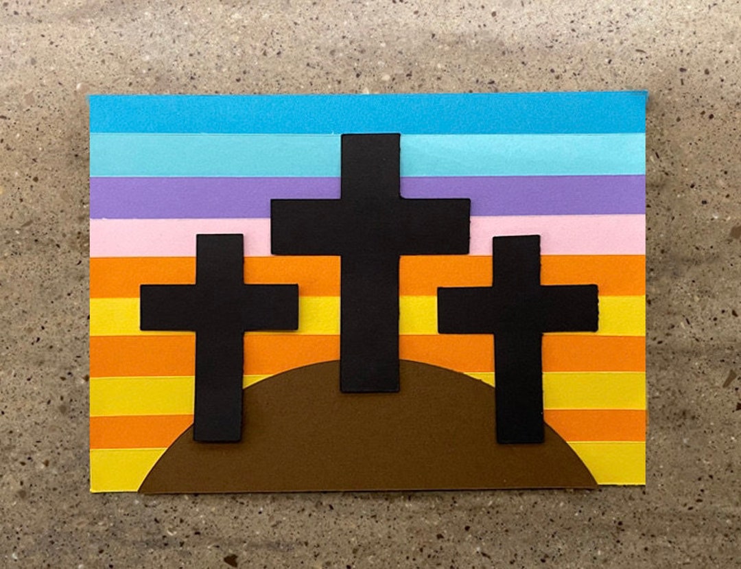 3 Crosses Good Friday Craft Kit--cardstock Paper Craft for Kids - Etsy