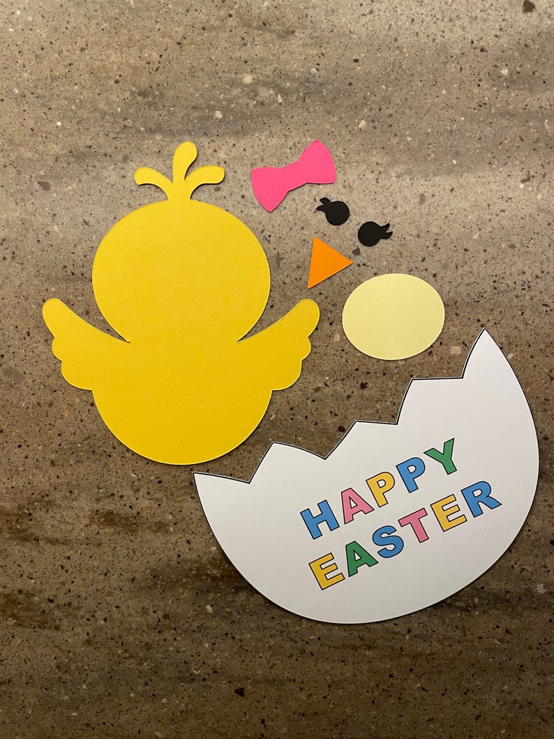Happy Easter Chick (girl) Craft Kit--cardstock Paper Craft for Kids - Etsy