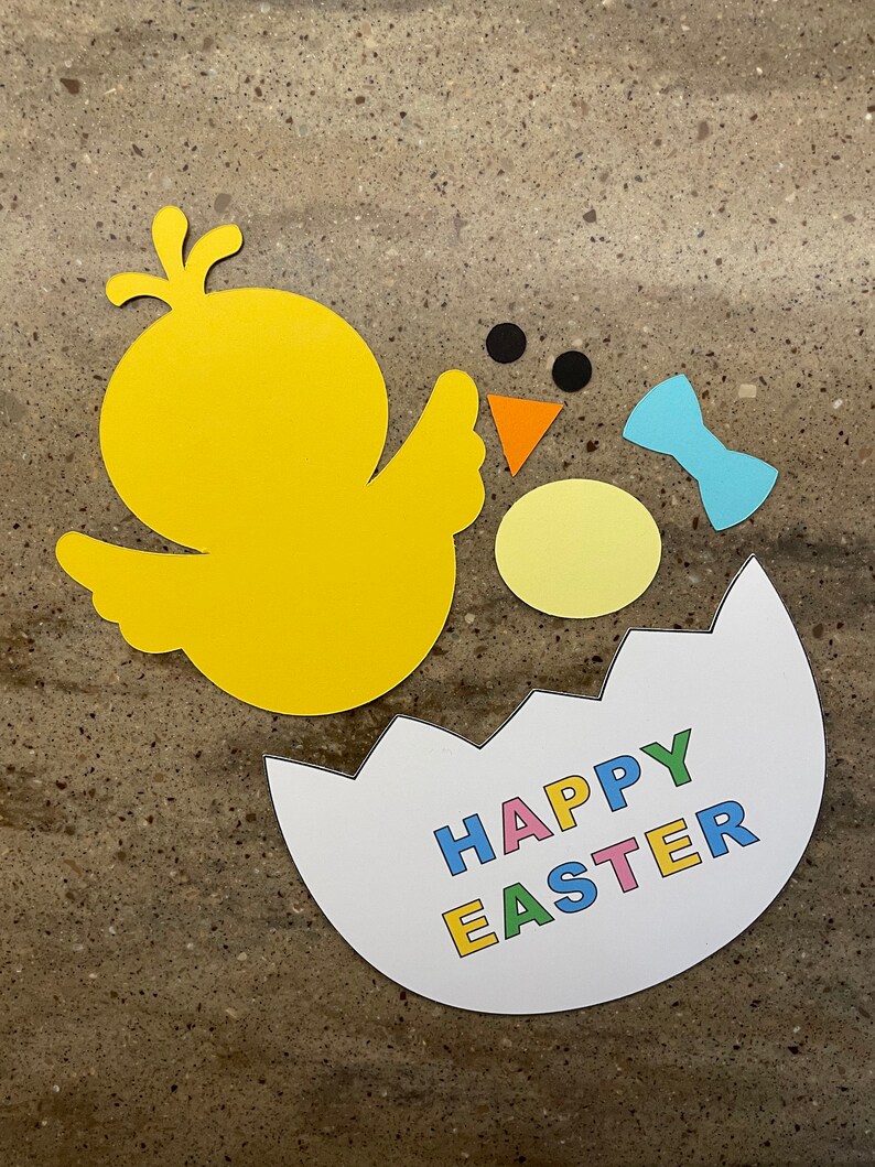 Happy Easter Chick (boy) Craft Kit--cardstock Paper Craft for Kids - Etsy