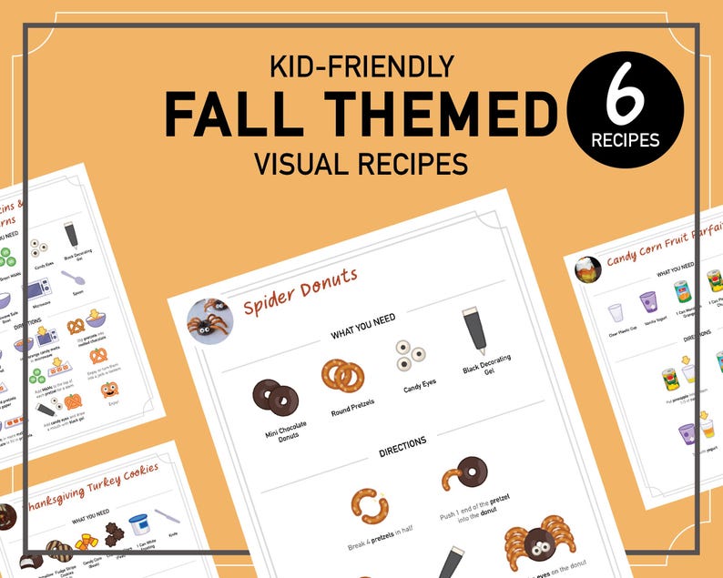 Fall Visual Recipes for Kids - Etsy