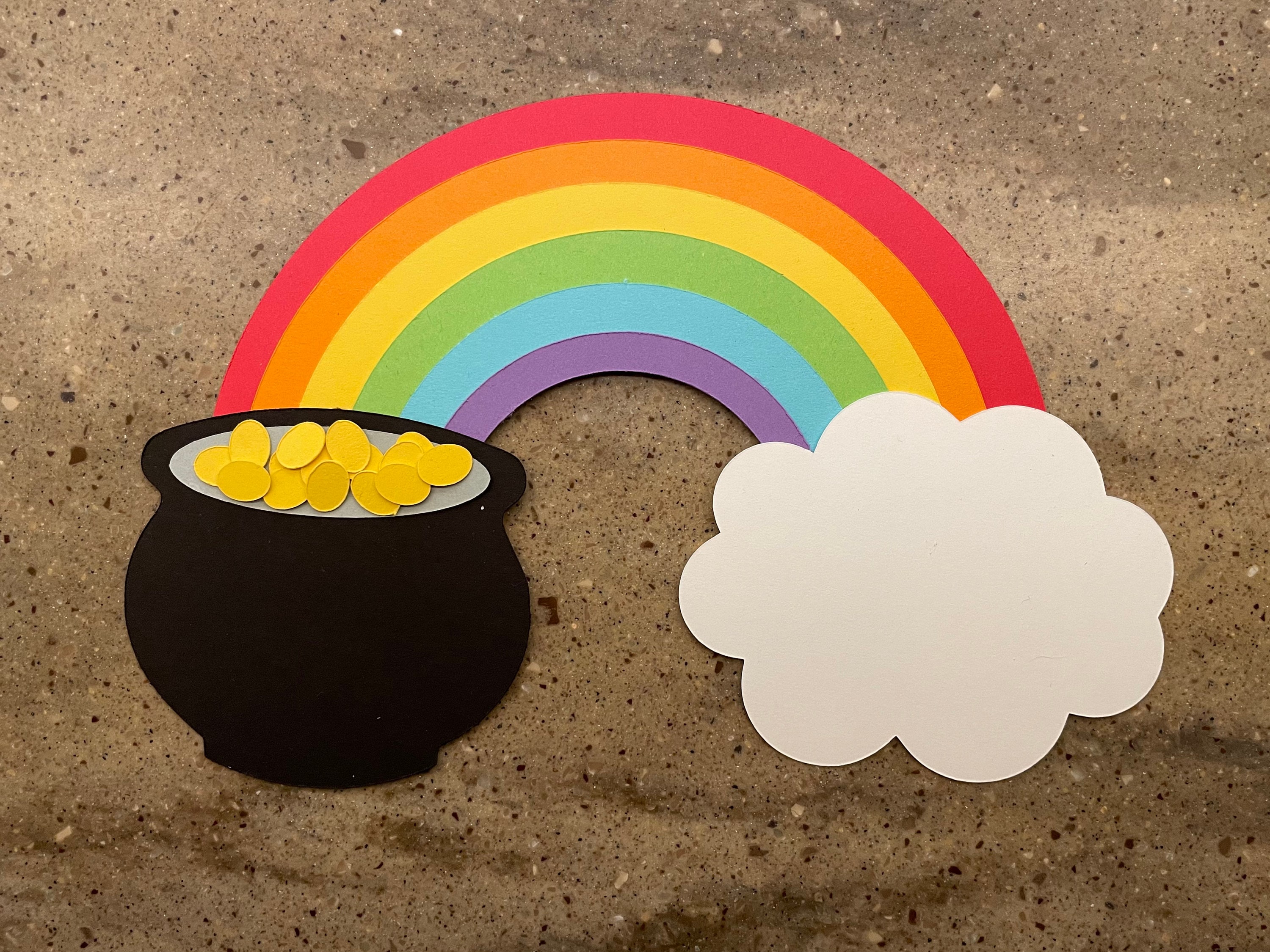 St. Patrick's Day Day Pot of Gold & Rainbow Craft Kit--cardstock Paper ...