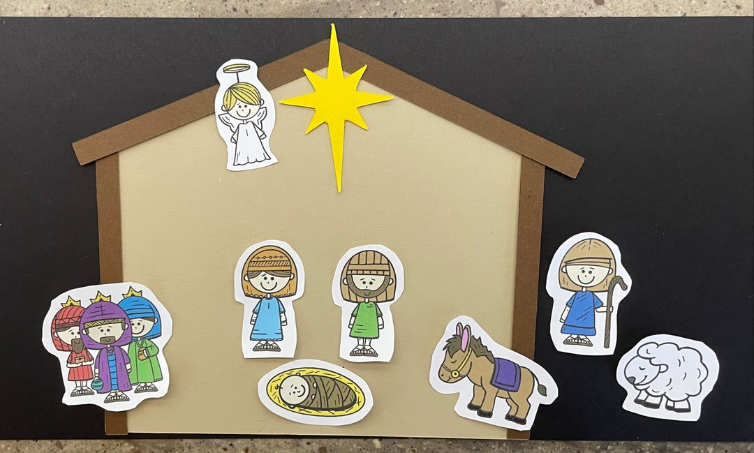 Nativity Scene Craft Kit--cardstock Paper Craft for Kids - Christmas ...