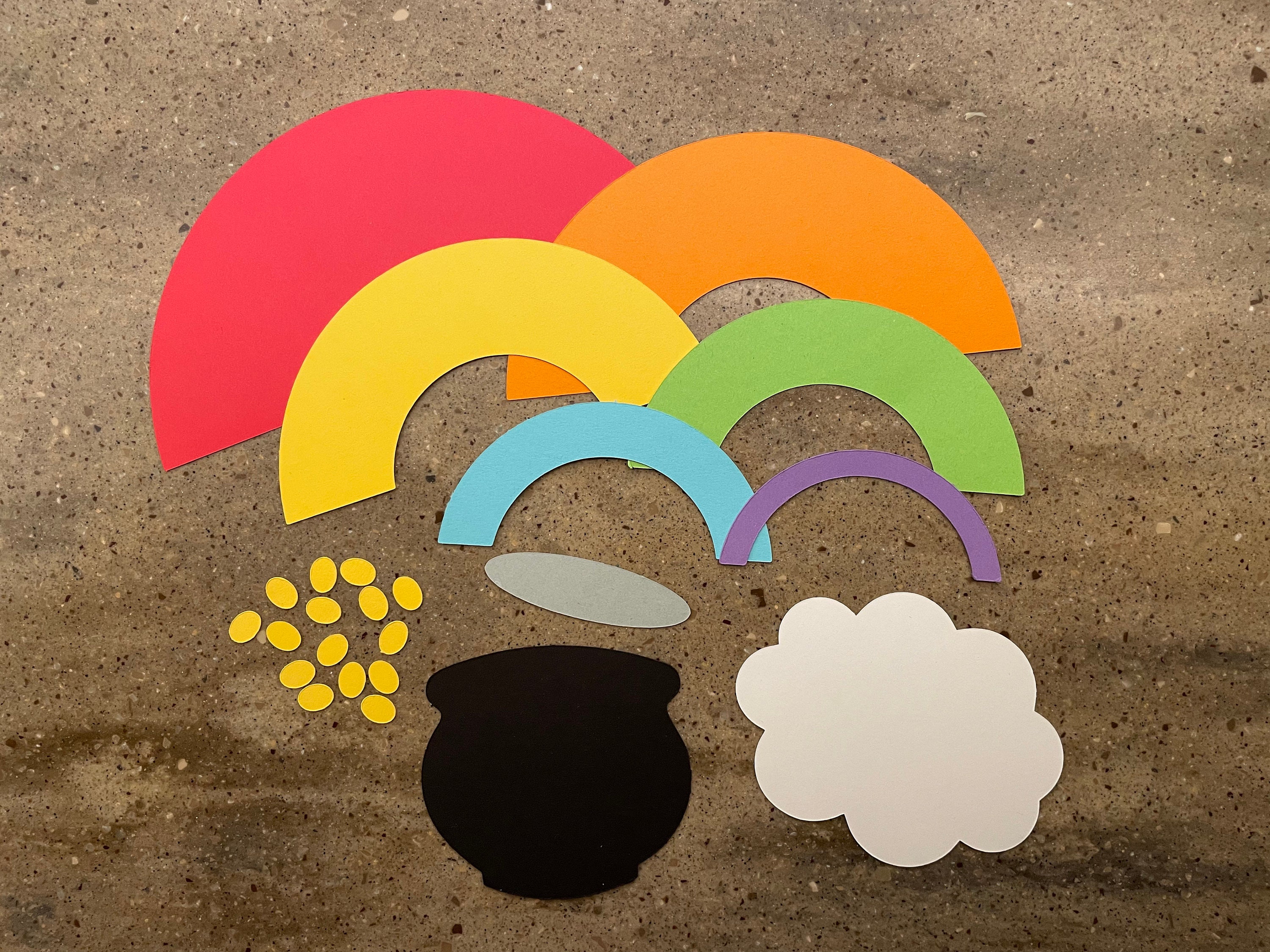 St. Patrick's Day Day Pot of Gold & Rainbow Craft Kit--cardstock Paper ...