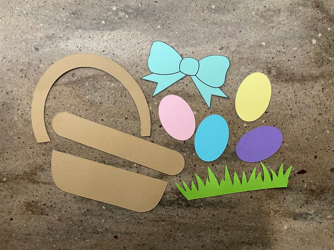 Easter Basket With Eggs Craft Kit--cardstock Paper Craft for Kids - Etsy