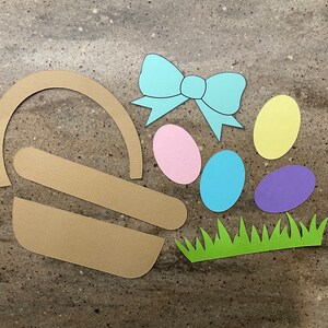 Easter Basket With Eggs Craft Kit--cardstock Paper Craft for Kids - Etsy