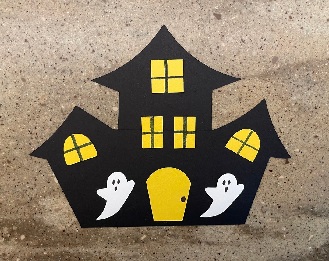 Haunted House Craft Kit--cardstock Paper Craft for Kids - Fall Crafts ...