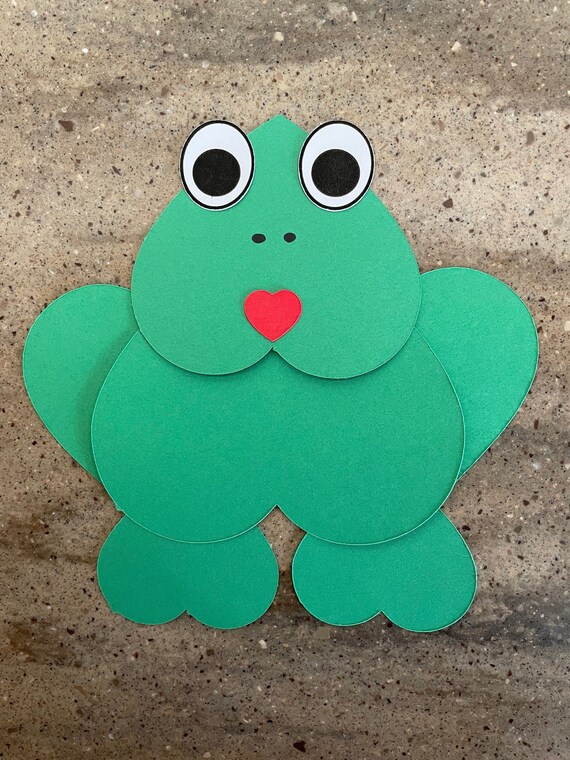 Valentine's Day Frog Heart Craft Kitcardstock Paper | Etsy