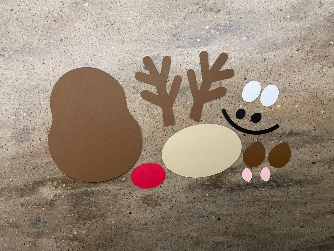 Reindeer Craft Kit--cardstock Paper Craft for Kids - Christmas Crafts ...