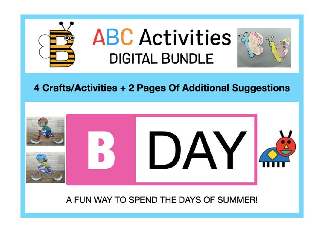 ABC Days of Summer - B Day - Summer Crafts & Activities for Kids - Etsy