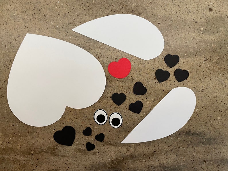 Valentine's Day Dog Heart Craft Kit--cardstock Paper Craft for Kids - Etsy