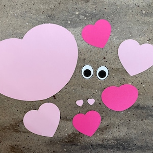 Valentine's Day Pig Heart Craft Kit--cardstock Paper Craft for Kids - Etsy