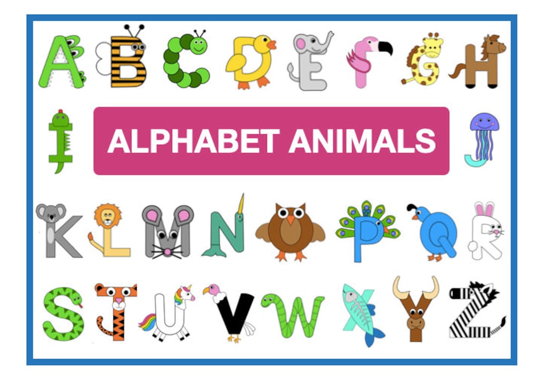 Digital Alphabet Animals - ABC Animals - Animal Alphabet - ABC Crafts ...