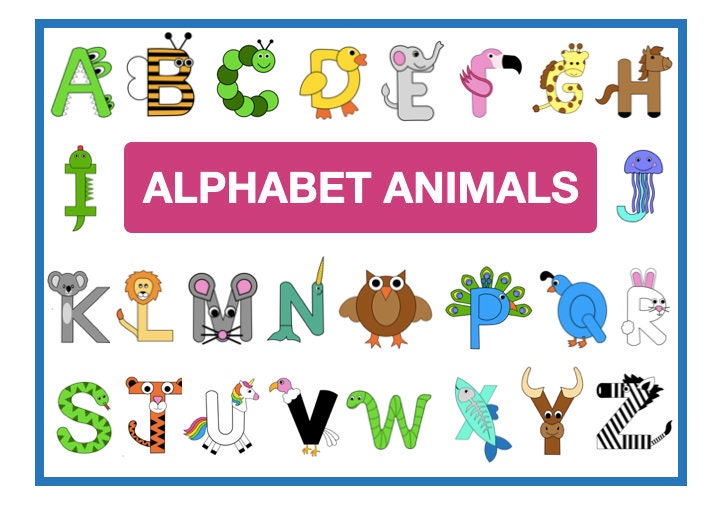 Digital Alphabet Animals - ABC Animals - Animal Alphabet - ABC Crafts ...