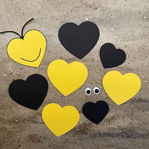 Valentine's Day Bee Heart Craft Kit--cardstock Paper Craft for Kids - Etsy