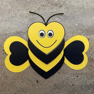 Valentine's Day Bee Heart Craft Kit--cardstock Paper Craft for Kids - Etsy