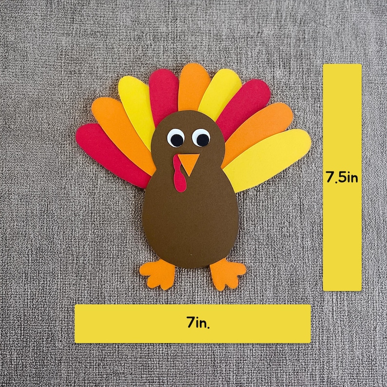 Turkey Craft Kit--cardstock Paper Craft for Kids - Fall Kids Crafts ...