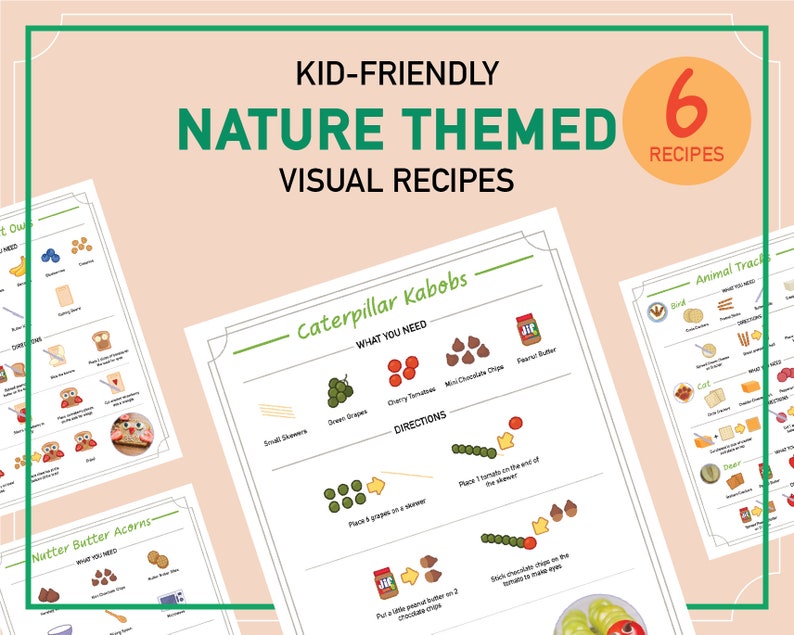 Nature Themed Visual Recipes for Kids - Etsy