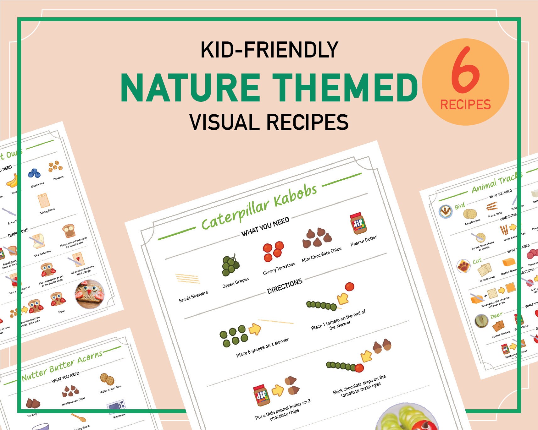 Nature Themed Visual Recipes for Kids - Etsy