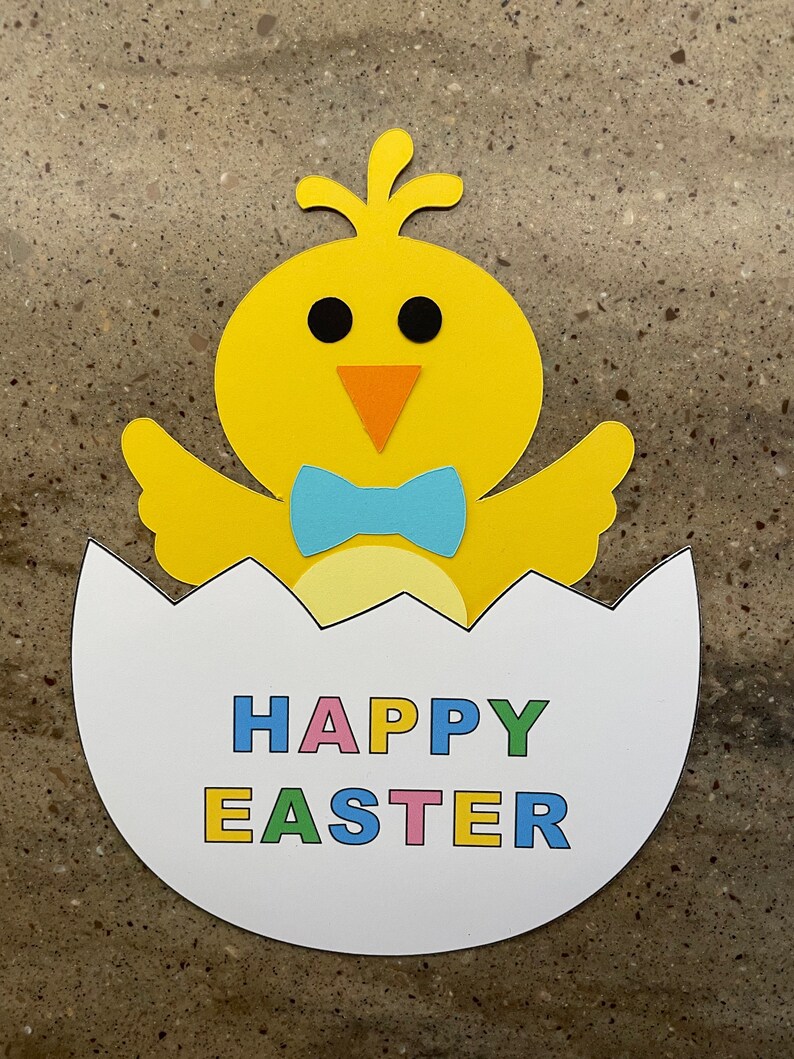 Happy Easter Chick (boy) Craft Kit--cardstock Paper Craft for Kids - Etsy