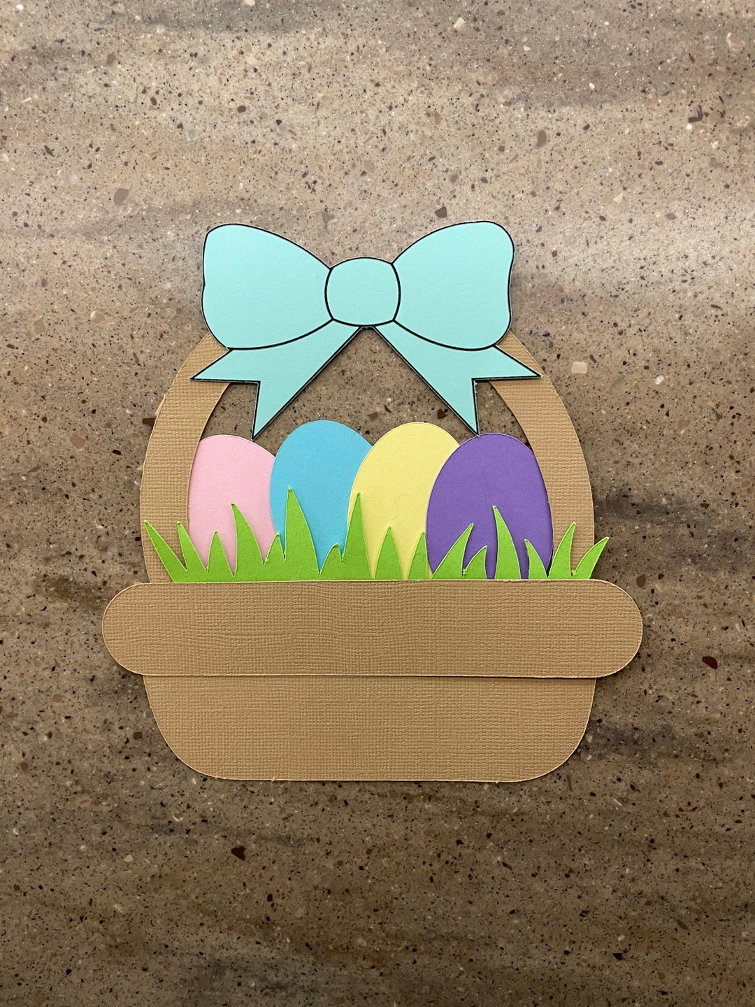Easter Basket With Eggs Craft Kit--cardstock Paper Craft for Kids - Etsy