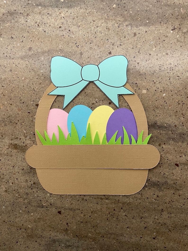 Easter Basket With Eggs Craft Kit--cardstock Paper Craft for Kids - Etsy