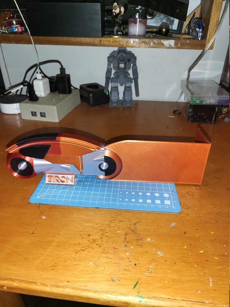 Tron on Gold 1 orange Light Cycle From 1982 TRON Movie - Etsy