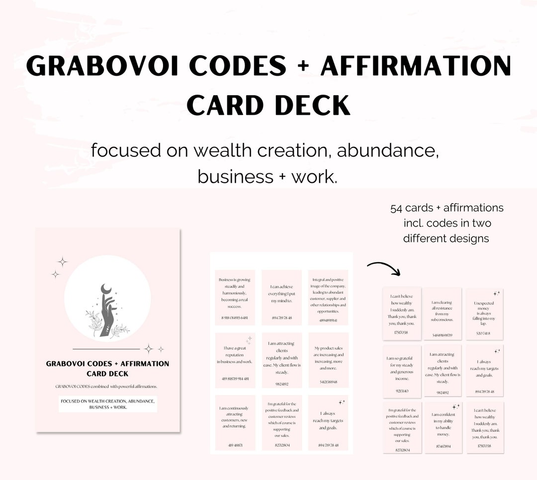 Grabovoi Codes Affirmation Card Decks - Amp up Your Manifestation With ...