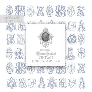 Vintage Monogram,bundle 16 Total Svg Monograms, Svg Monogram ...
